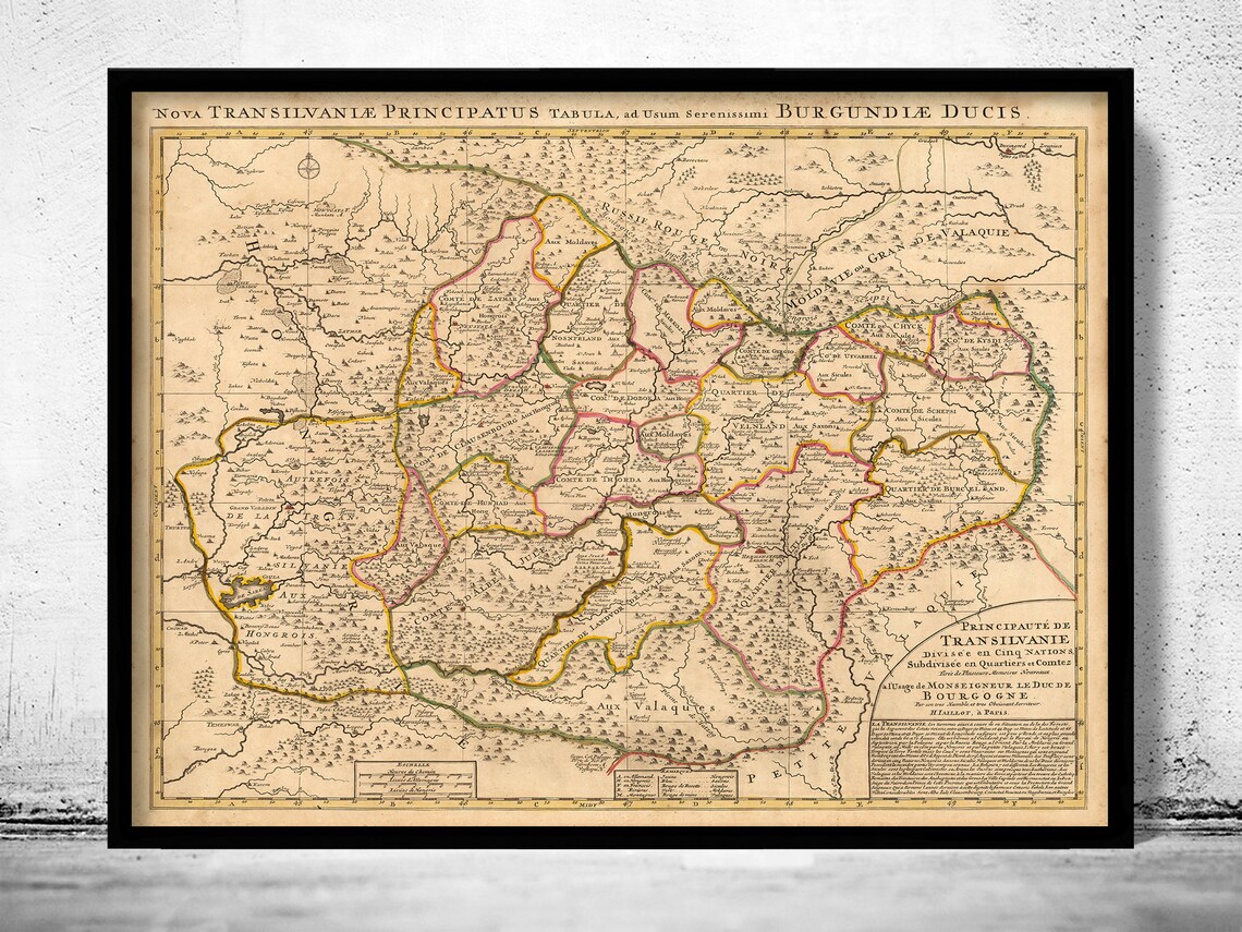Old Map of Transylvania Romania 1708 Vintage Map Vintage - Etsy
