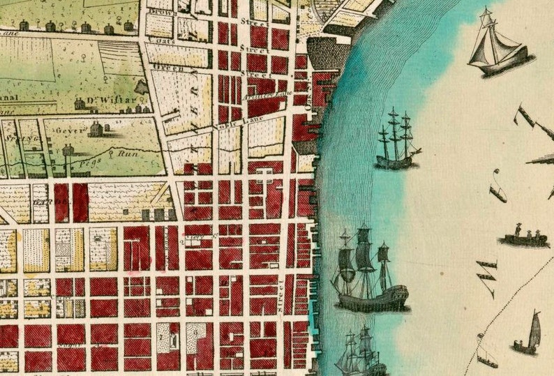 Old Map of Philadelphia 1700 Vintage Poster Wall Art Print - Etsy