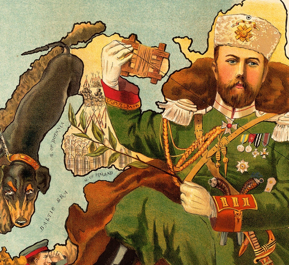Vintage Comic Map of Europe 1899 Old Map Vintage Poster Wall - Etsy