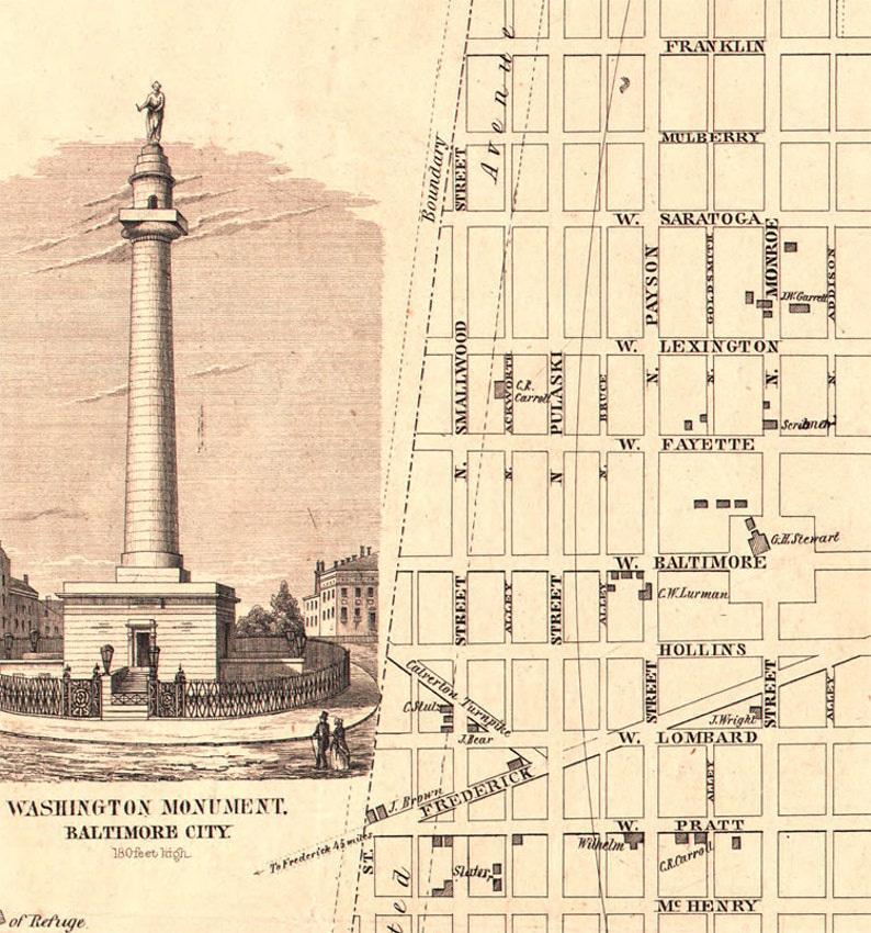 Old Map of Baltimore Maryland 1851 Vintage Map Vintage - Etsy