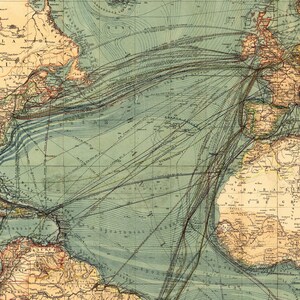 Great Vintage World Map in 1882 | World Map Gift World Map Print ...