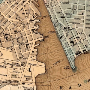 Old Map of Providence 1849 Rhode Island Vintage Map Vintage Poster Wall ...