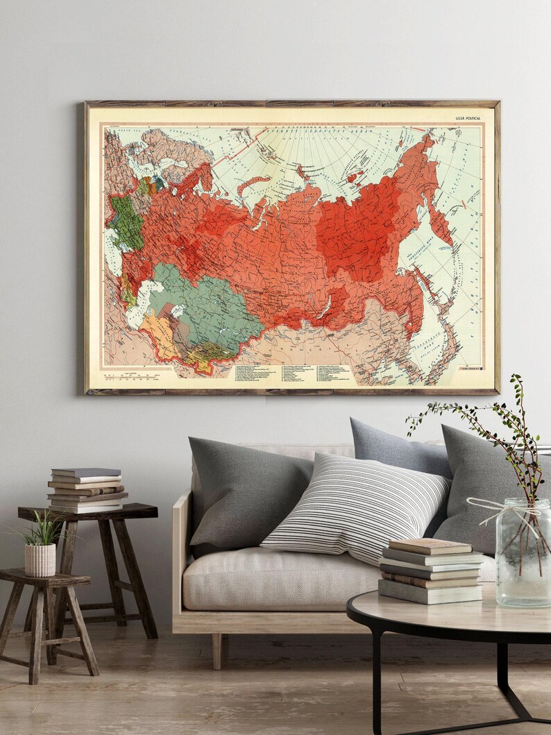 Old Map of Soviet Union CCCP USSR Map | Wall Map Print - Etsy
