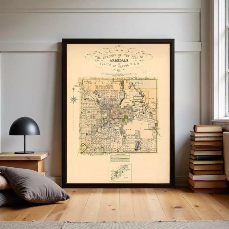 Old Map of Armidale City Australia 1881 Vintage Map | Wall Map Print - Etsy