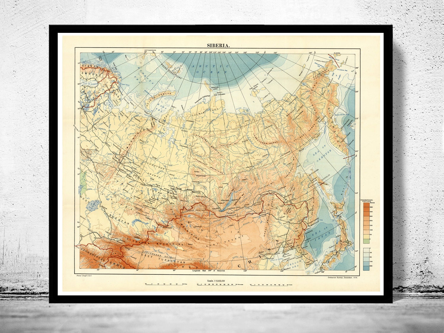 Old Map of Siberia 1918 Vintage Poster Wall Art Print - Etsy