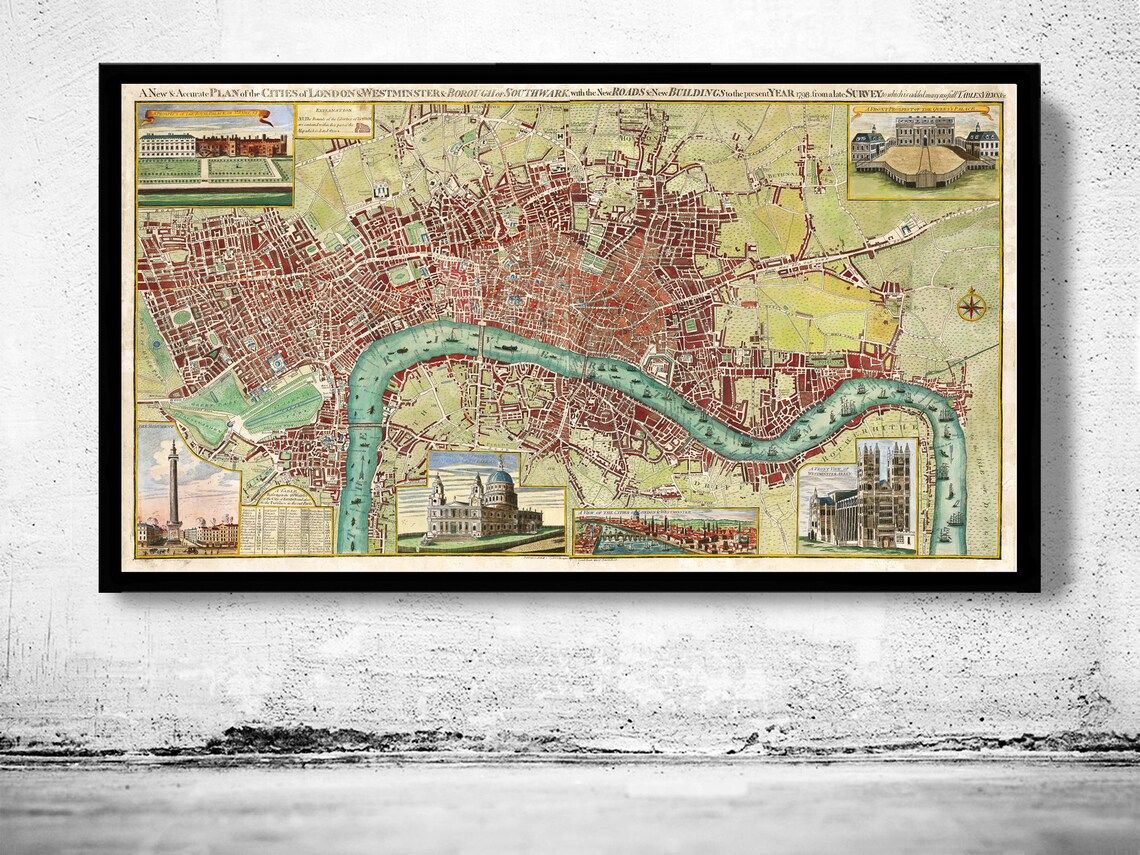 Old Map of London Map 1800 Vintage Map of London Vintage - Etsy