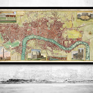 Old Map of London Map 1800 Vintage Map of London Vintage Poster Wall ...