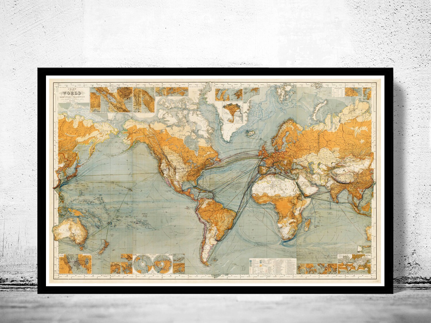 Vintage World Map Poster