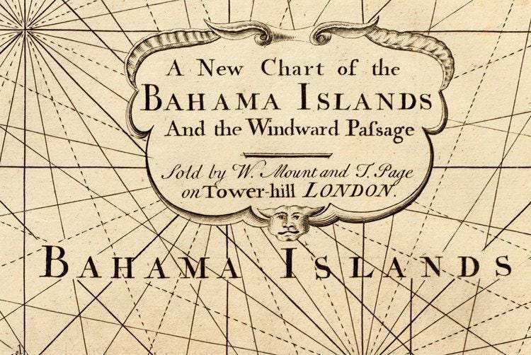 Old Map of Bahamas Bahama Islands 1737 Vintage Map | Wall Map Print - Etsy