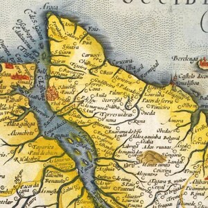 Old Map of Portugal 1592 Mapa De Portugal Vintage Map | Vintage Poster ...