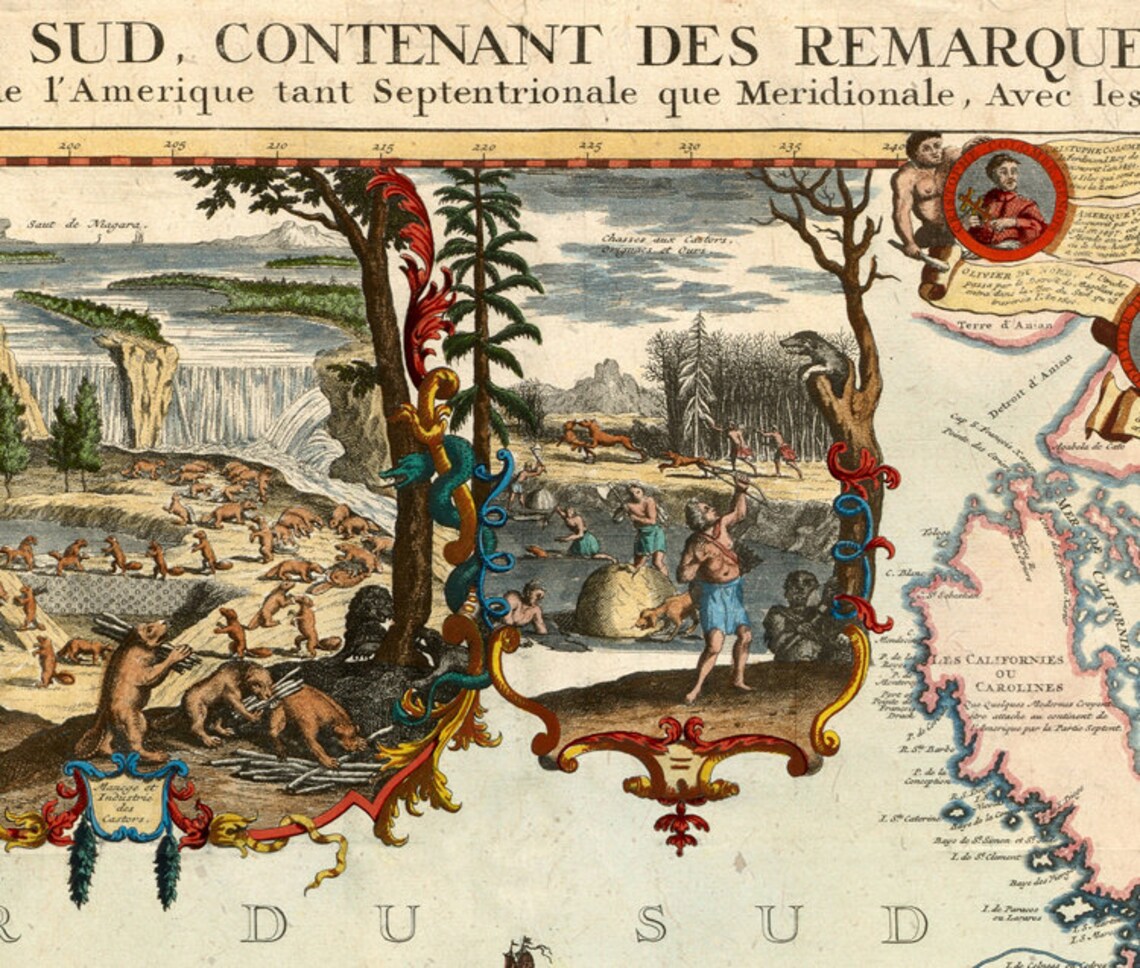 Old World Map 1719 Vintage Map New Discoveries Vintage - Etsy