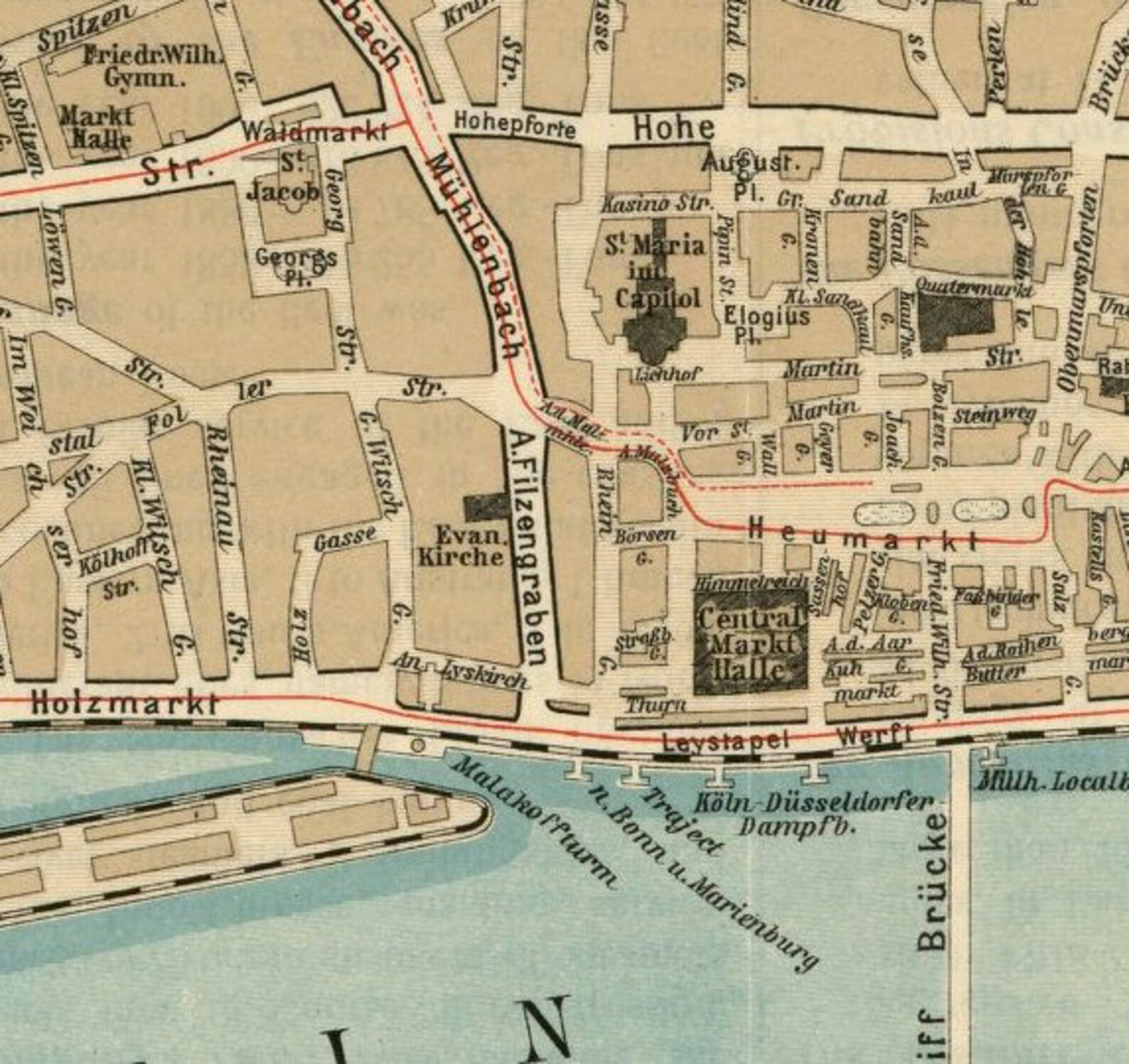 Old Map of Koln Cologne Germany 1910 Vintage Poster Wall | Etsy