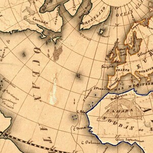 Old Map of the World 1839 Old Map of the World | Vintage World Map - Etsy