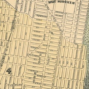 Old Map of Jersey City and Hoboken Hudson County 1882 Vintage - Etsy