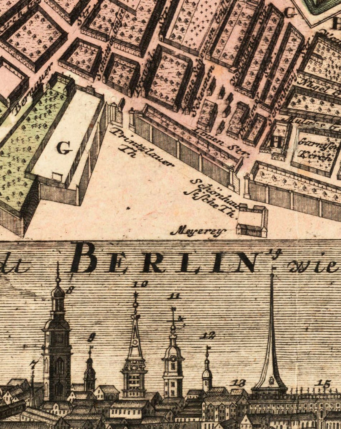 Old Map of Berlin Germany 1739 Vintage Map Vintage Poster - Etsy