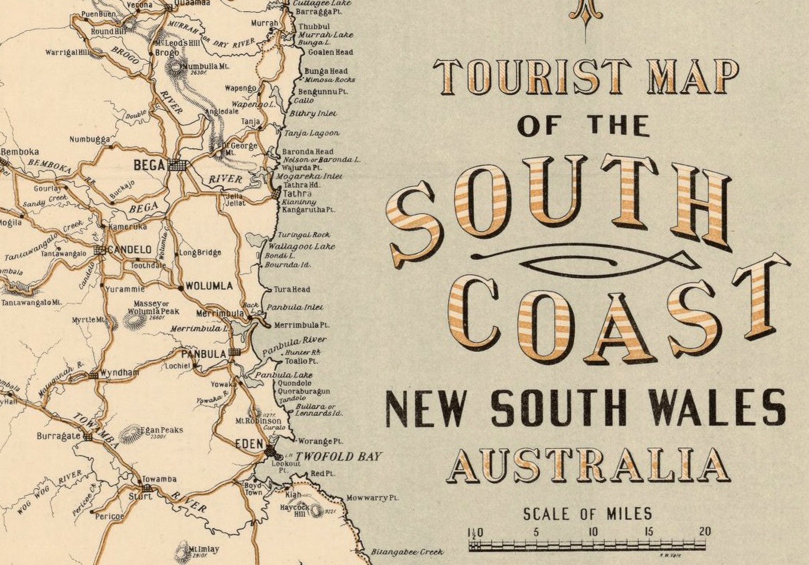 Old Map of New South Wales Australia 1912 Vintage Tourist Map - Etsy