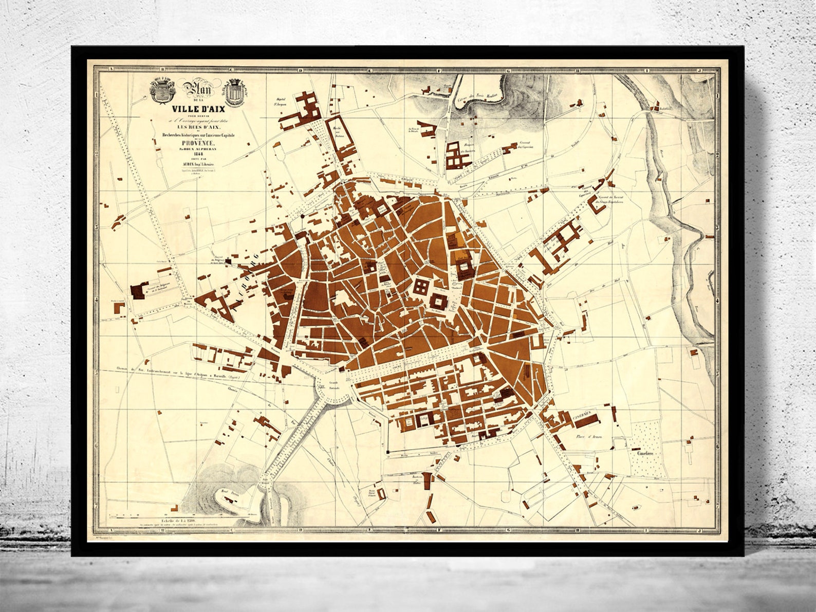 Old Map of Aix-en-provence 1848 France Vintage Map Vintage - Etsy