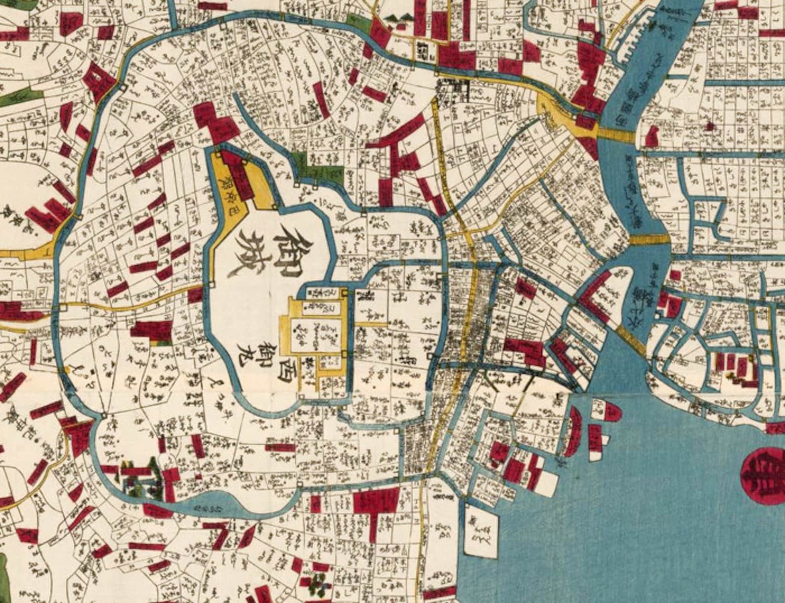 Old Map of Tokyo Japan 1854 Vintage Map Vintage Poster Wall - Etsy