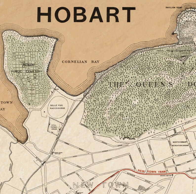 Old Map of Hobart Australia 1893 Vintage Map Vintage Poster - Etsy