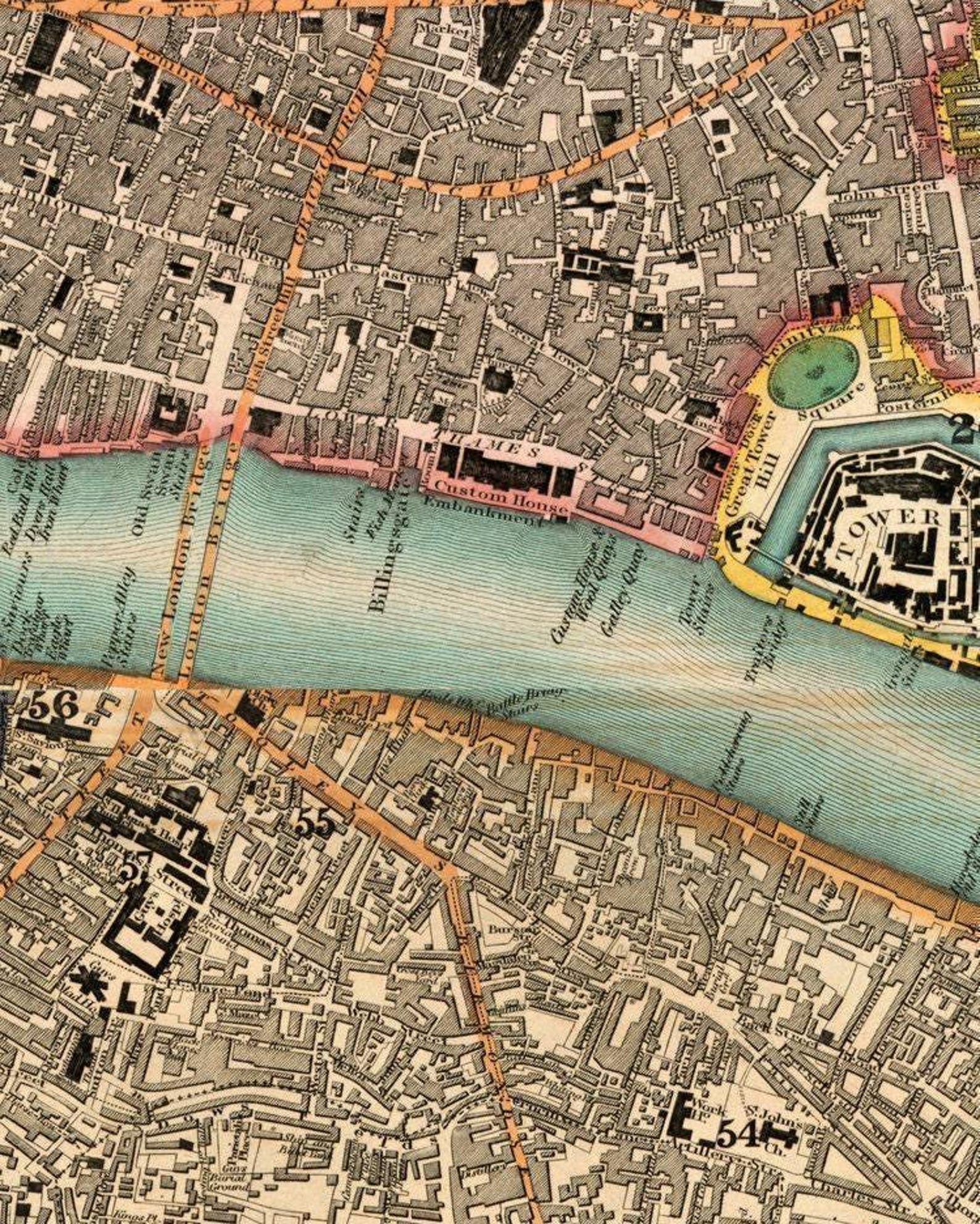 Victorian Old London Map 1830, England | Wall Map Print - Etsy