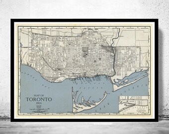 Old Map of Toronto Canada 1915 Vintage Poster Wall Art Print | Etsy