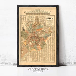 Old Map of Athens Greece 1923 Vintage Map | Wall Map Print - Etsy