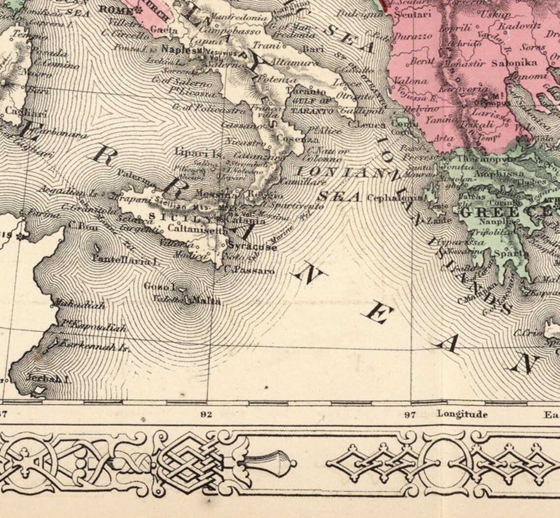 Old Map of Europe 1864 Vintage Poster Wall Art Print - Etsy