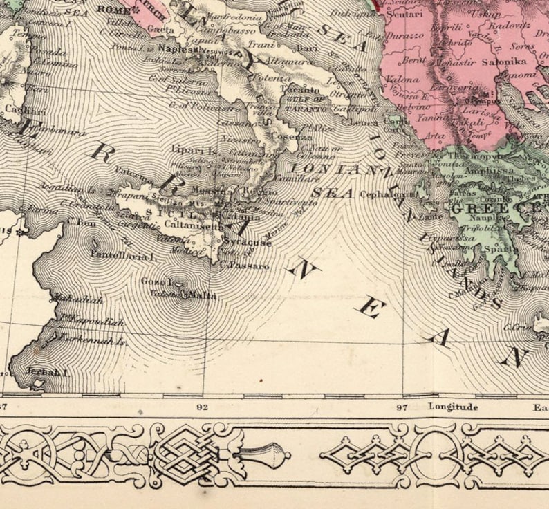 Old Map of Europe 1864 Vintage Poster Wall Art Print - Etsy