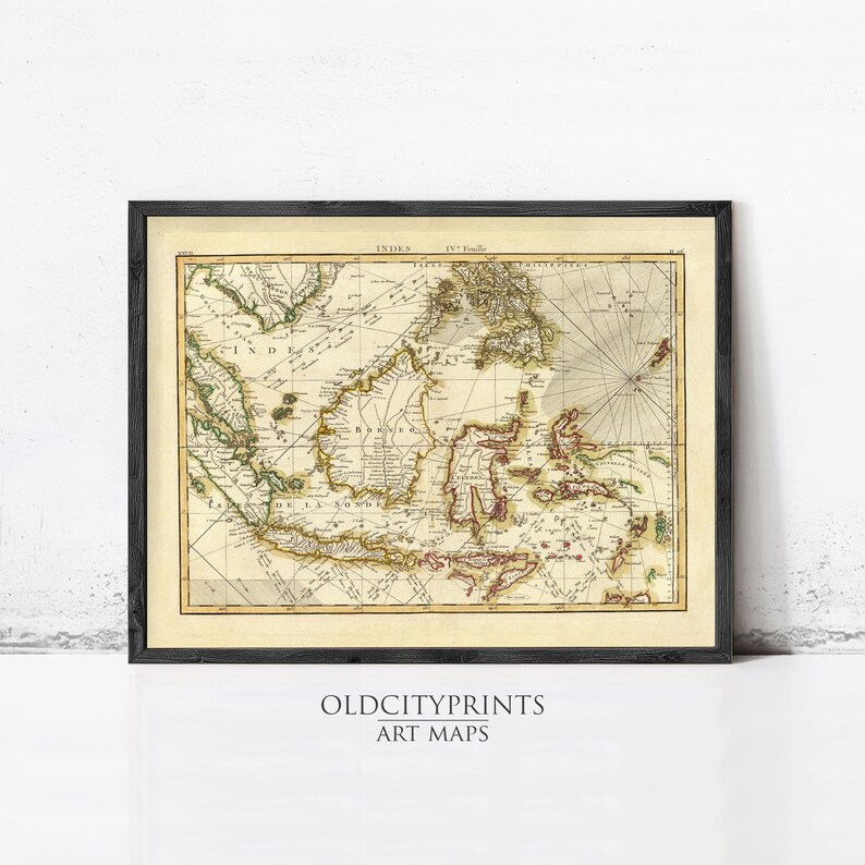 Old Map of Indonesia 1771 Vintage Map | Wall Map Print - Etsy