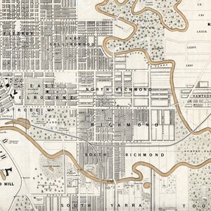 Old Map of Melbourne Australia 1851 Vintage Map Melbourne Vintage ...