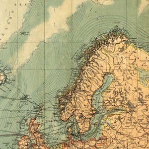 Great Vintage World Map in 1882 World Map Gift World Map Print Vintage ...