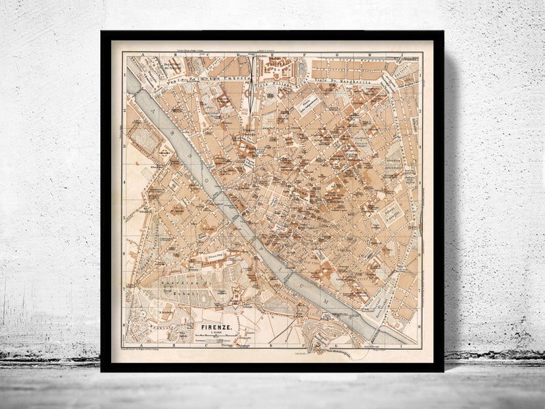 Old Map of Florence Firenze City Plan Italia 1900 Vintage - Etsy Canada