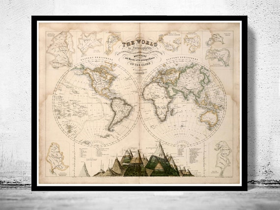 Old World Map 1862 Mercator Projection Vintage Map Vintage | Etsy Canada