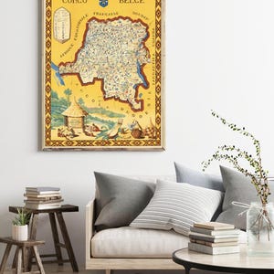 Beautiful Old Map of Belgian Congo Congo Belge Central Africa 1949 ...