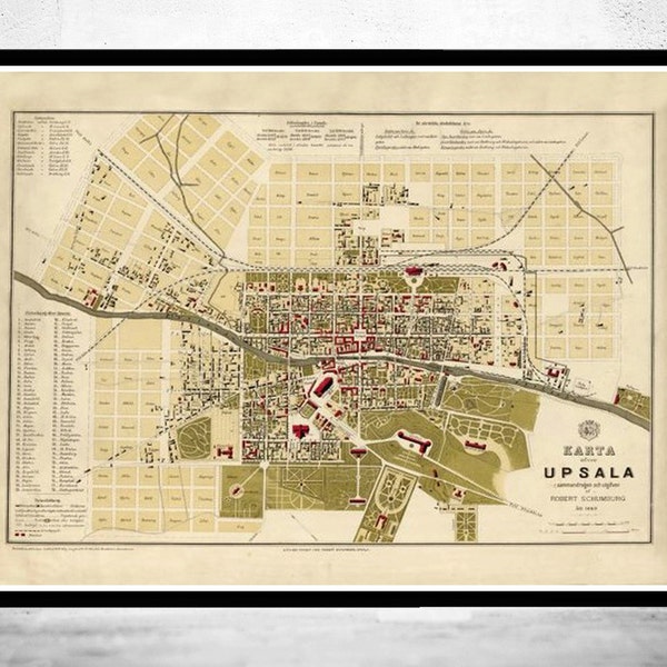 Upsala Old Map - Etsy