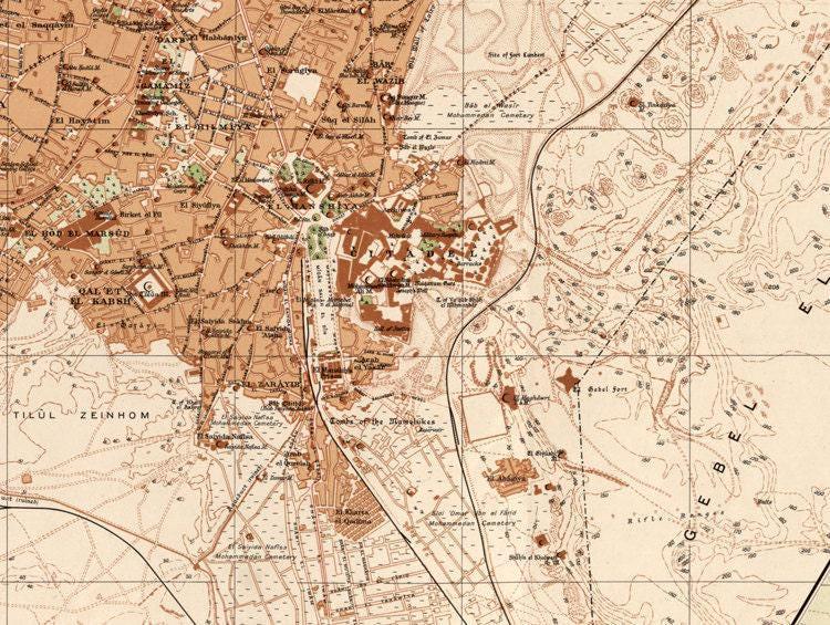 Old Map of Cairo Egypt 1920 | Wall Map Print - Etsy Canada