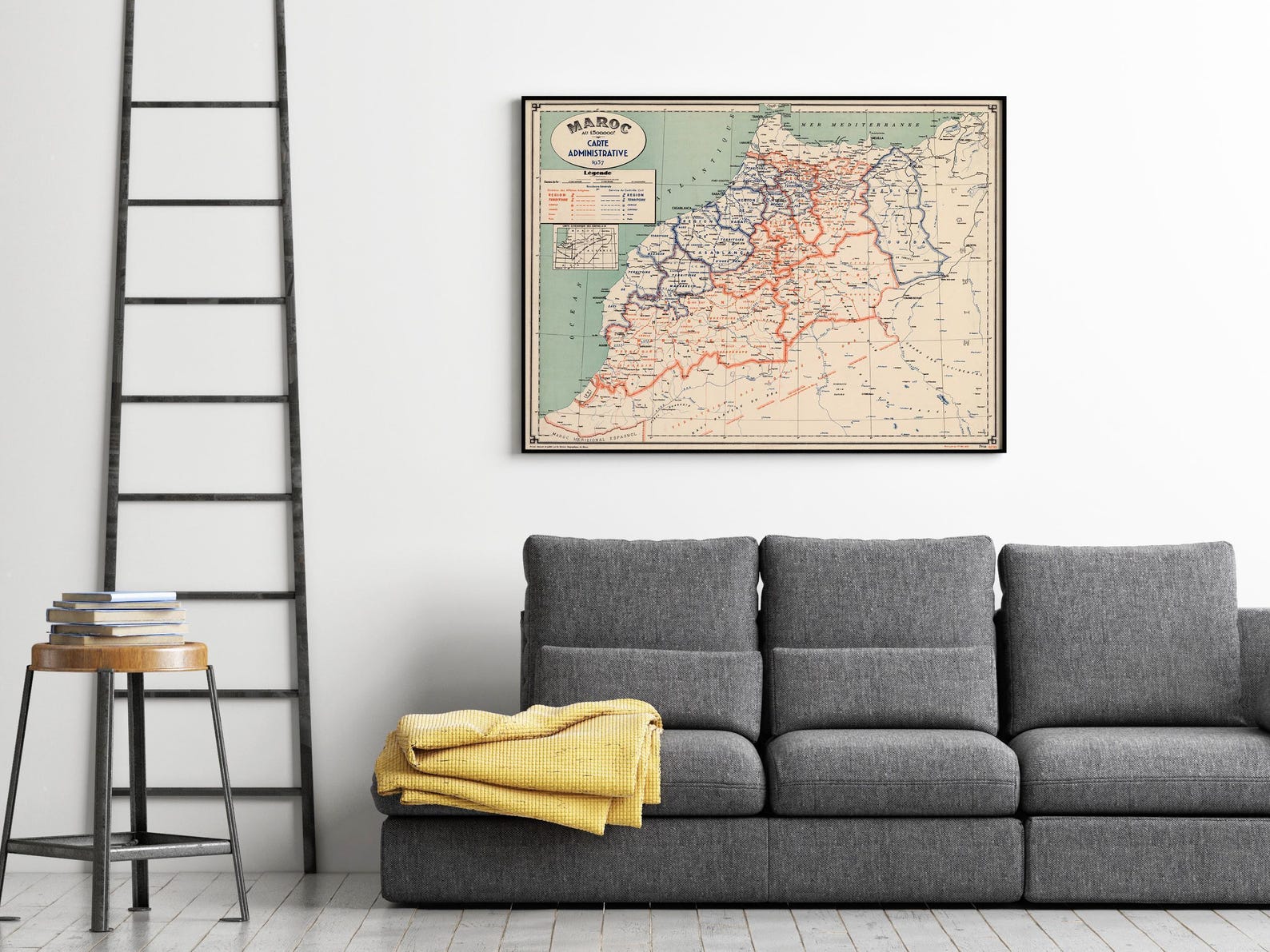 Vintage Old Map of Morocco Le Maroc 1937 Vintage Map | Wall Map Print ...