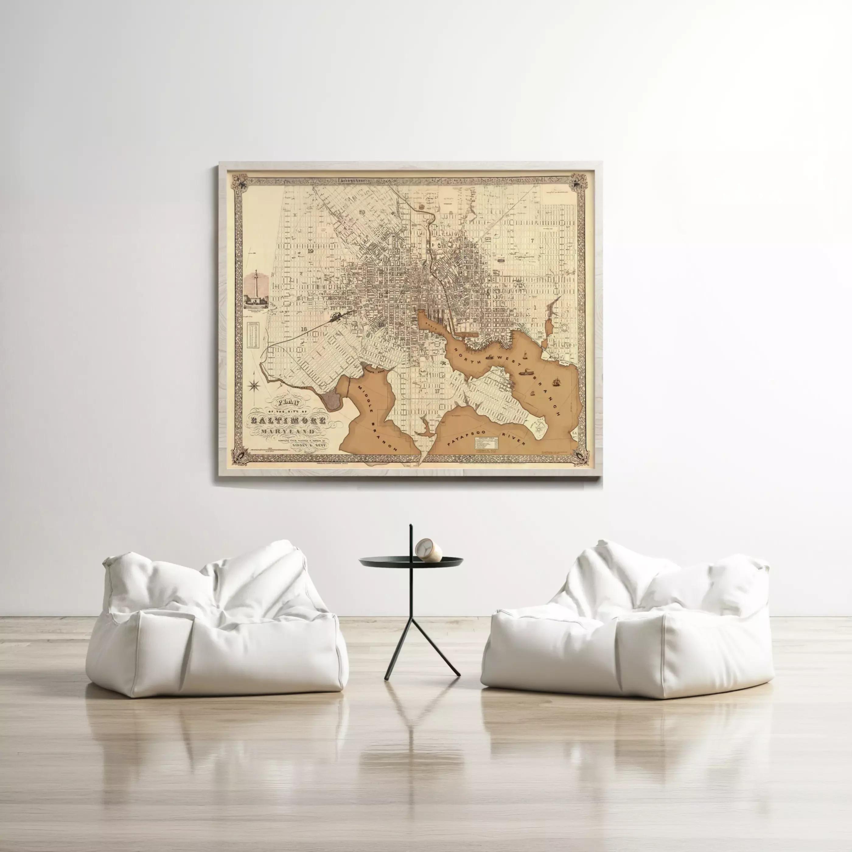 Old Map of Baltimore Maryland 1851 Vintage Map | Wall Map Print - Etsy
