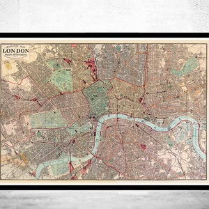Old Map of London Map 1880 Vintage Poster Wall Art Print - Etsy