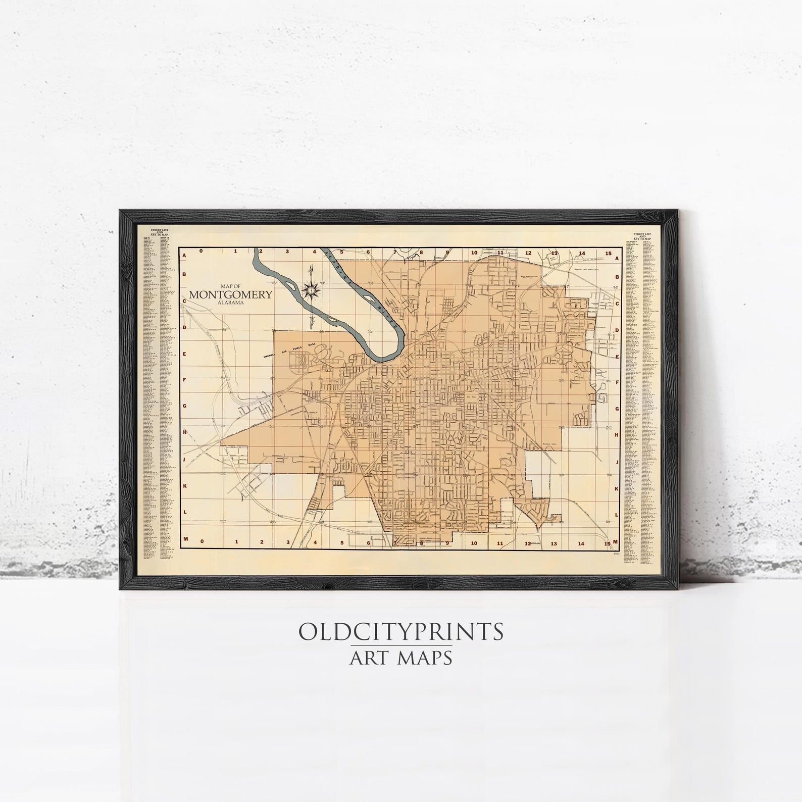 Old Map of Montgomery Alabama 1950 Vintage Map | Wall Map Print - Etsy