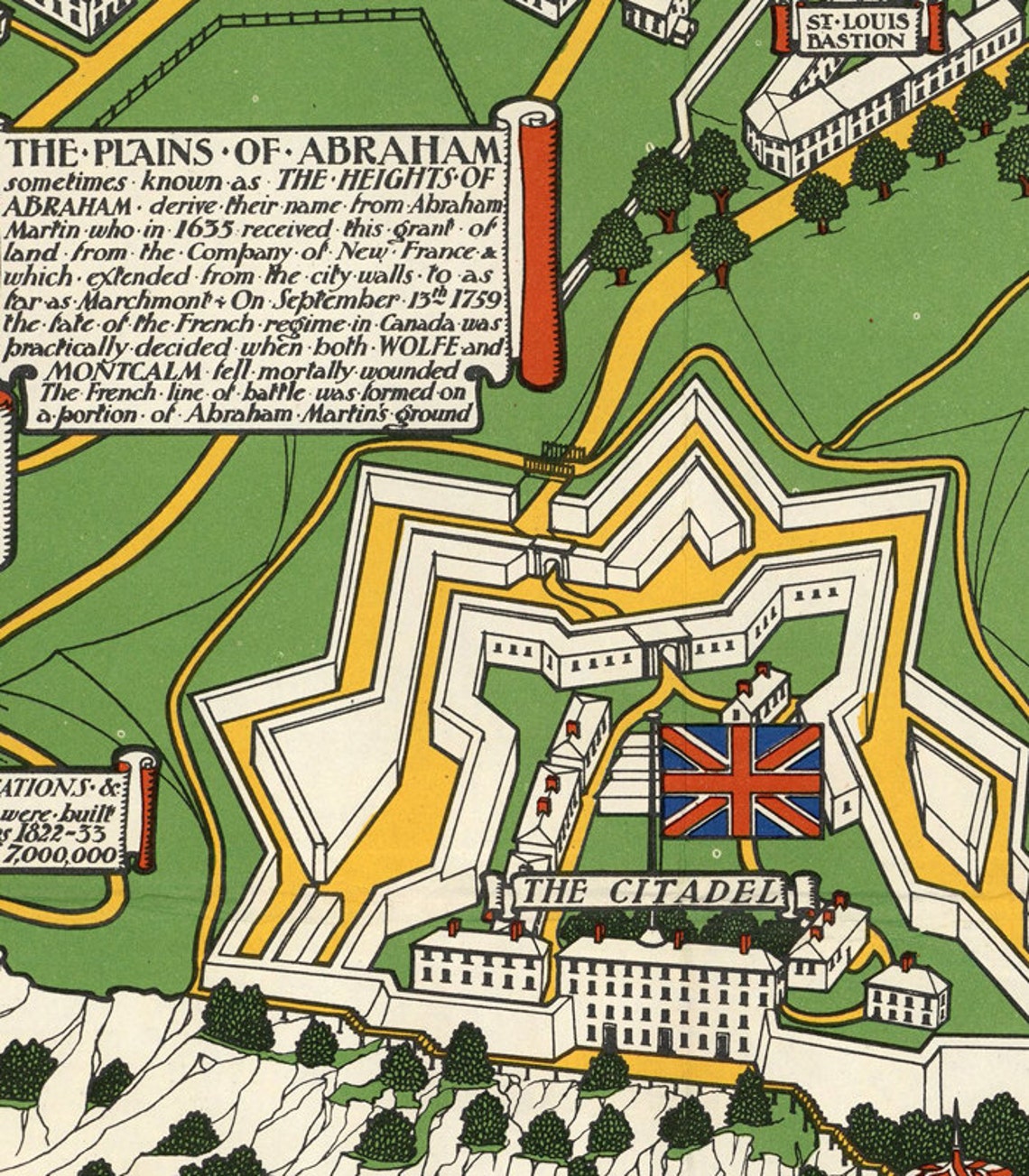 Old Map of Quebec City Canada 1932 Vintage Map Vintage - Etsy