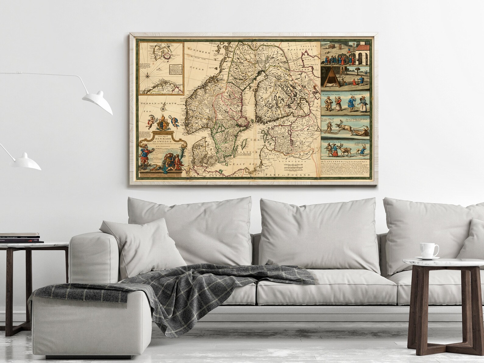 Old Map of Sweden and Denmark 1720 Vintage Map Vintage | Etsy