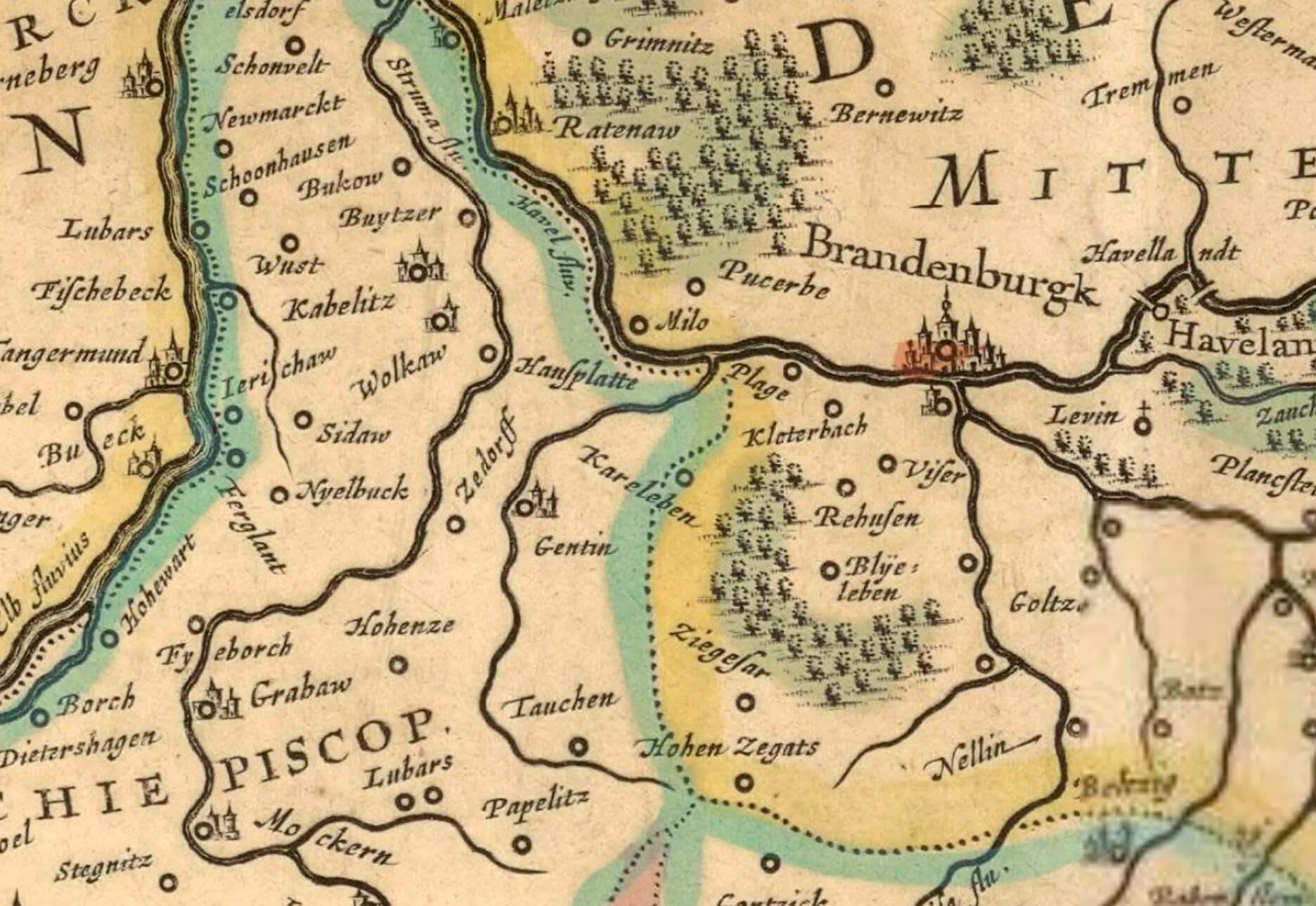 Old Map of Brandenburg 1699 Germany Vintage Map | Wall Map Print - Etsy