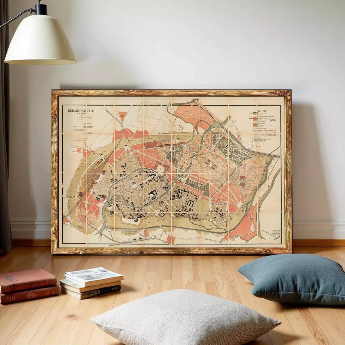 Old Map of Strasbourg Strassburg 1880 France Vintage Map | Wall Map ...