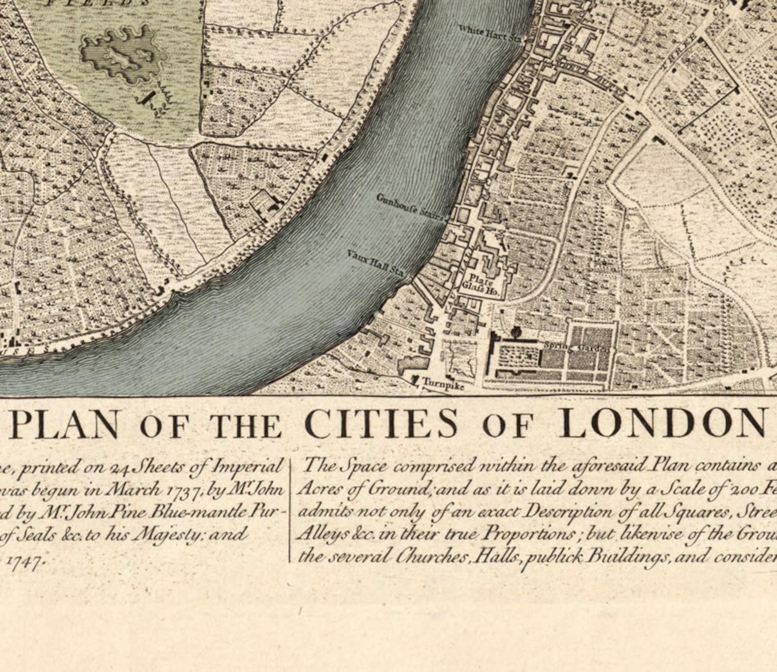 Old Map of London 1749 Vintage Map of London Vintage Poster - Etsy