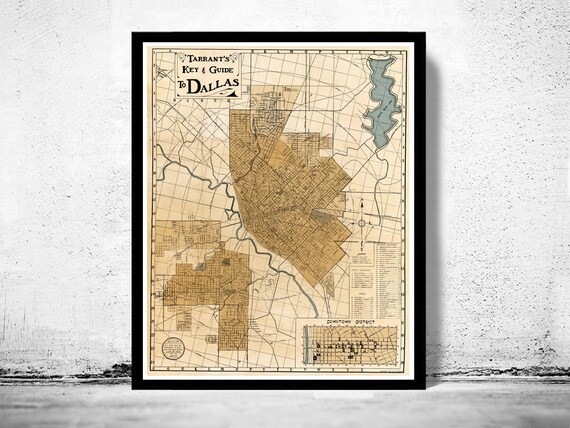 Old Map of Dallas 1922 Texas Vintage Map Vintage Poster Wall - Etsy