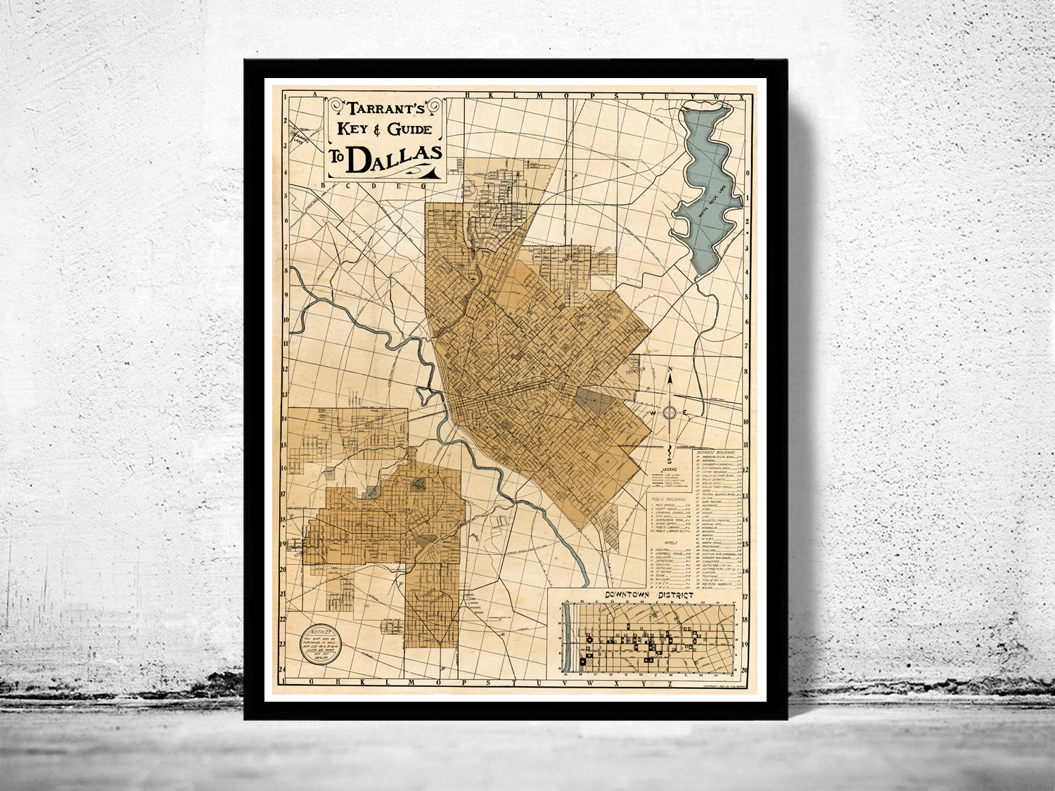 Old Map of Dallas 1922 Texas Vintage Map Vintage Poster Wall - Etsy