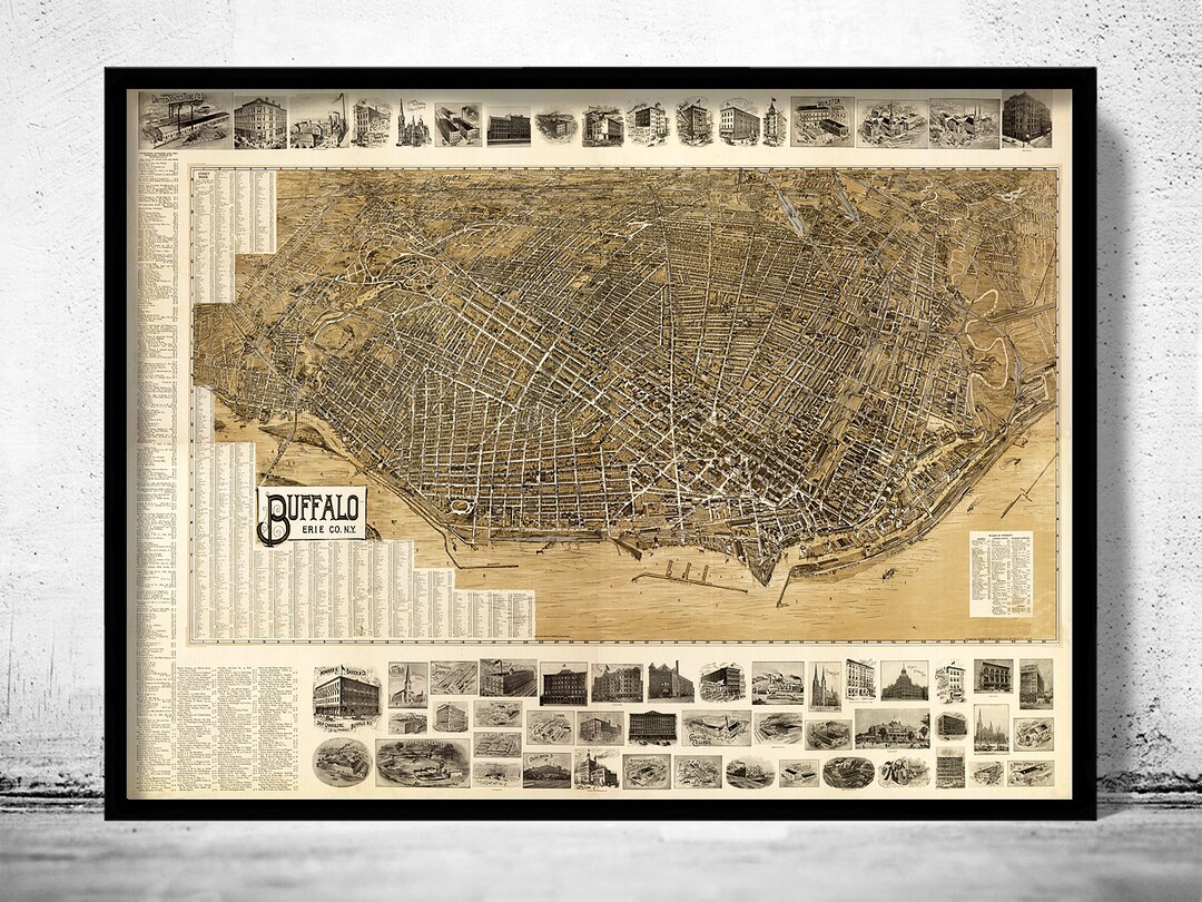 Old Map of Buffalo New York 1902 Vintage Map | Vintage Poster Wall Art ...