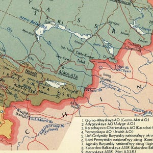 Old Map of Soviet Union CCCP USSR Map | Vintage Map Wall Art Print ...