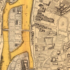 Old Map of Paris France 1710 Vintage Map Vintage Poster Wall Art Print ...